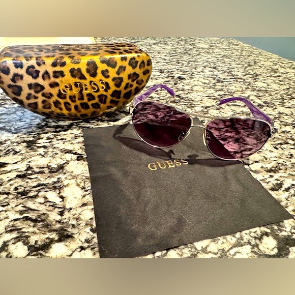 Guess | Accessories | Guess Womens Purple Aviator Sunglasses | Poshmark